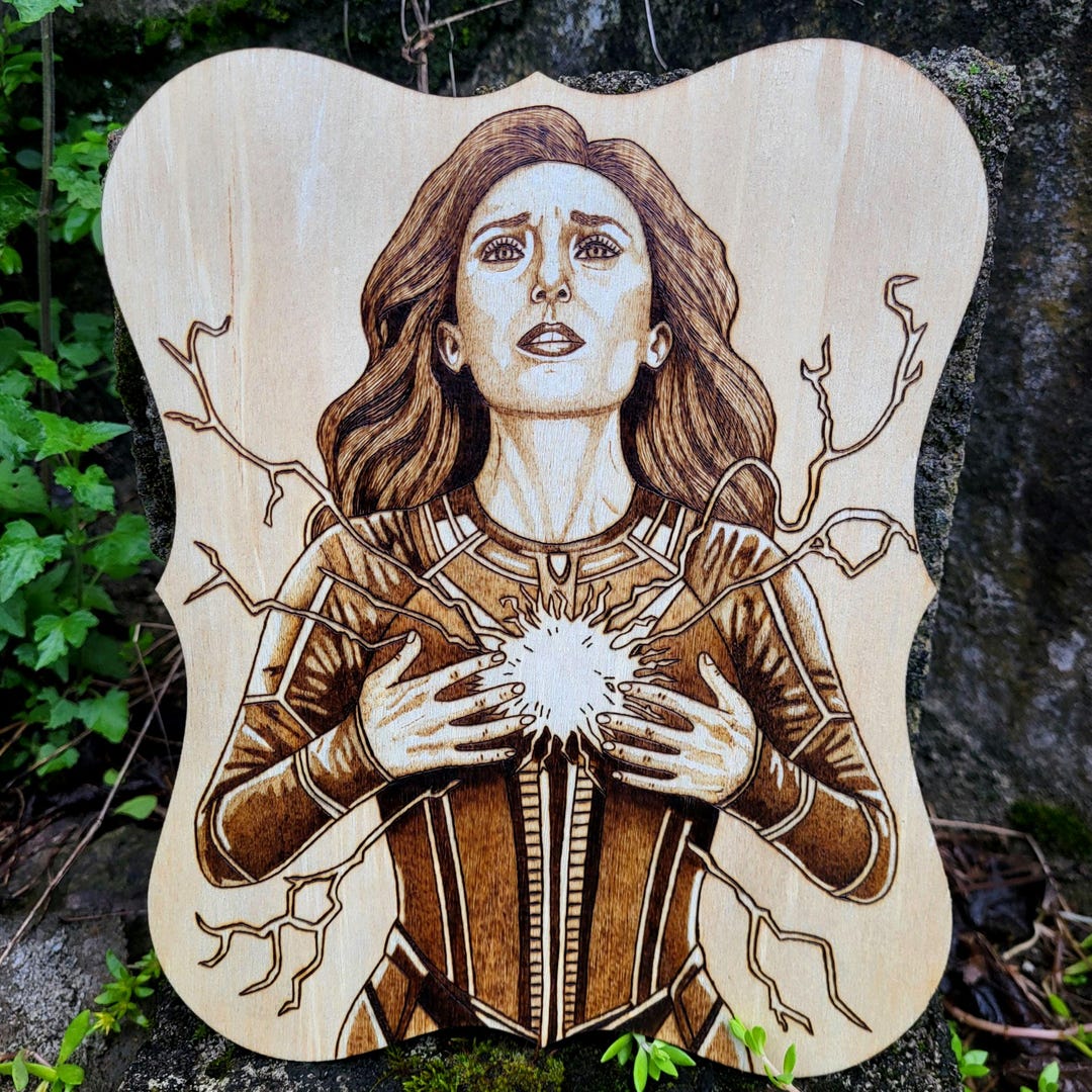 Hand Wood Burned Scarlet Witch Wall Hanging. Wandavision. Wanda ...