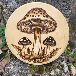 Made to Order. Hand Wood Burned Mushroom Wall Hanging. Pyrography ...