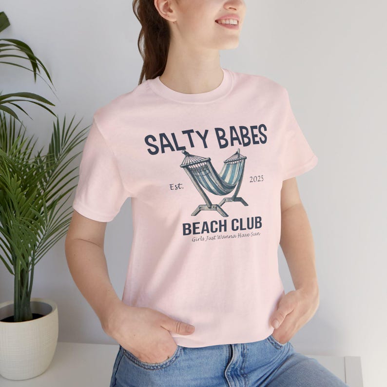 Salty Babes Beach Club T-shirt , Coastal Vibes & Sun-kissed Style, TMA Inspirations - Etsy
