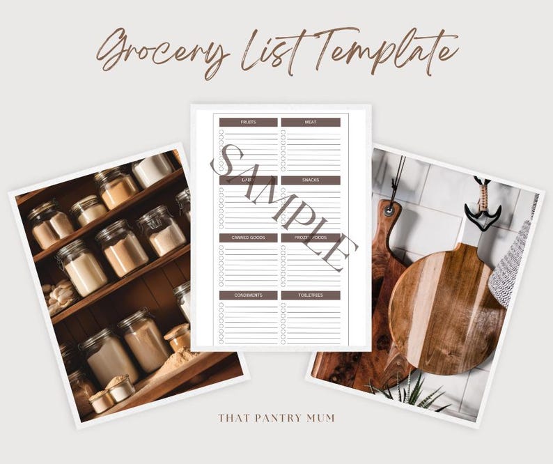 Grocery List Template - Etsy