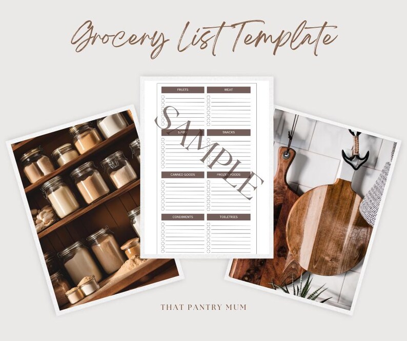 Grocery List Template - Etsy