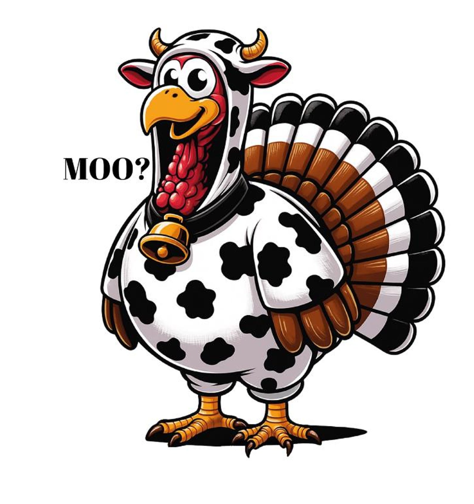 Funny Cow Turkey Thanksgiving Shirt, Moo Turkey Tee - Etsy