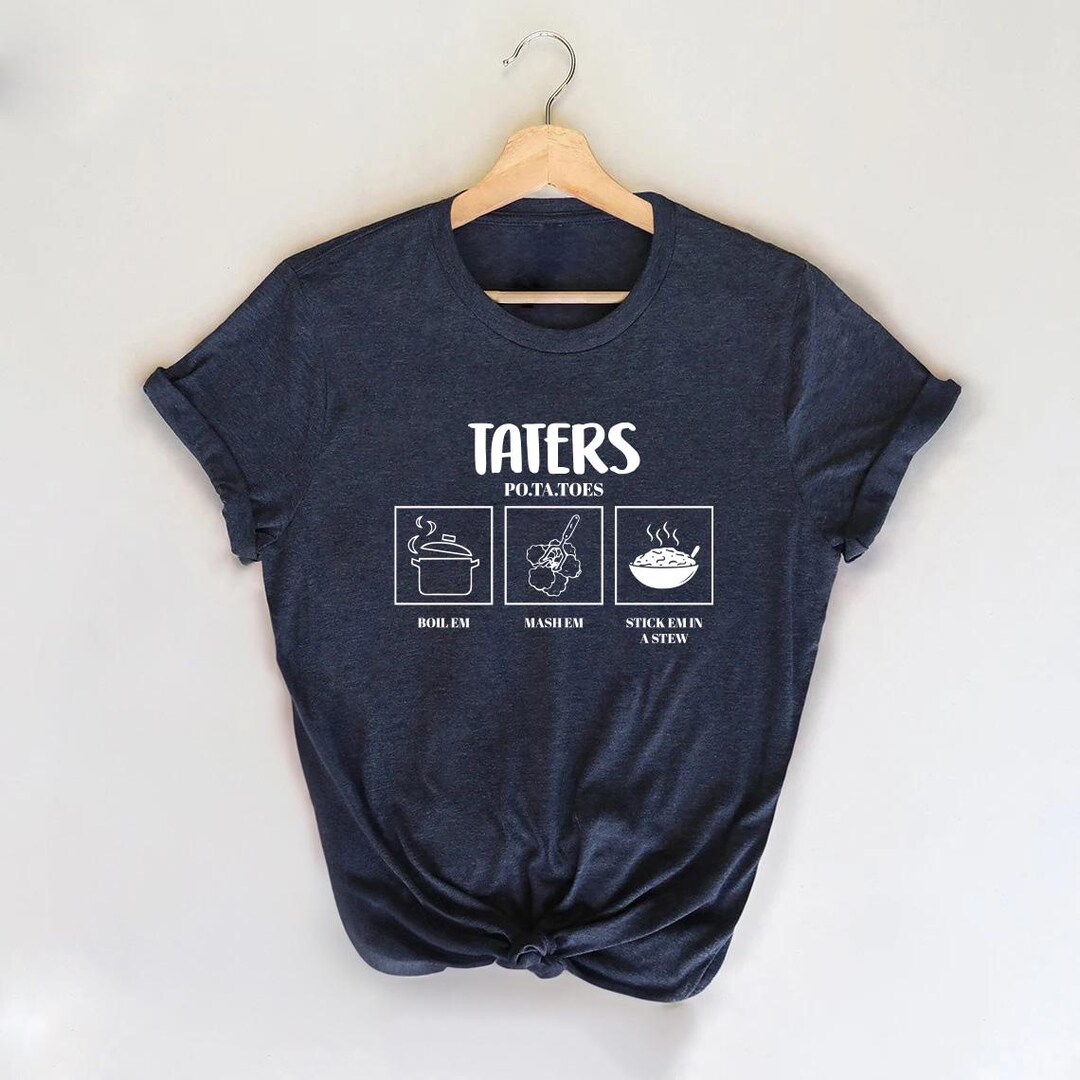 Funny Potatoes T-shirt: Potato Lover Gift, Cotton Graphic Tee - Etsy