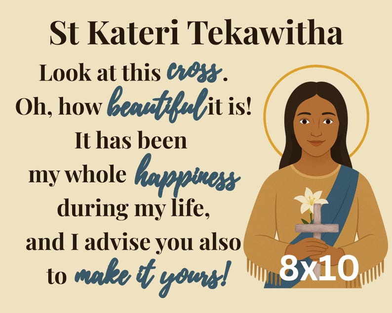 St. Kateri Tekakwitha Catholic Printable Wall Art | Inspirational Saint ...