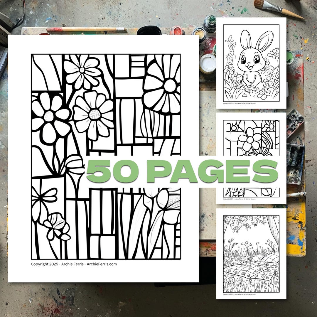 Bloom and Doodle: 50 Spring Coloring & Doodle Pages (instant Download ...