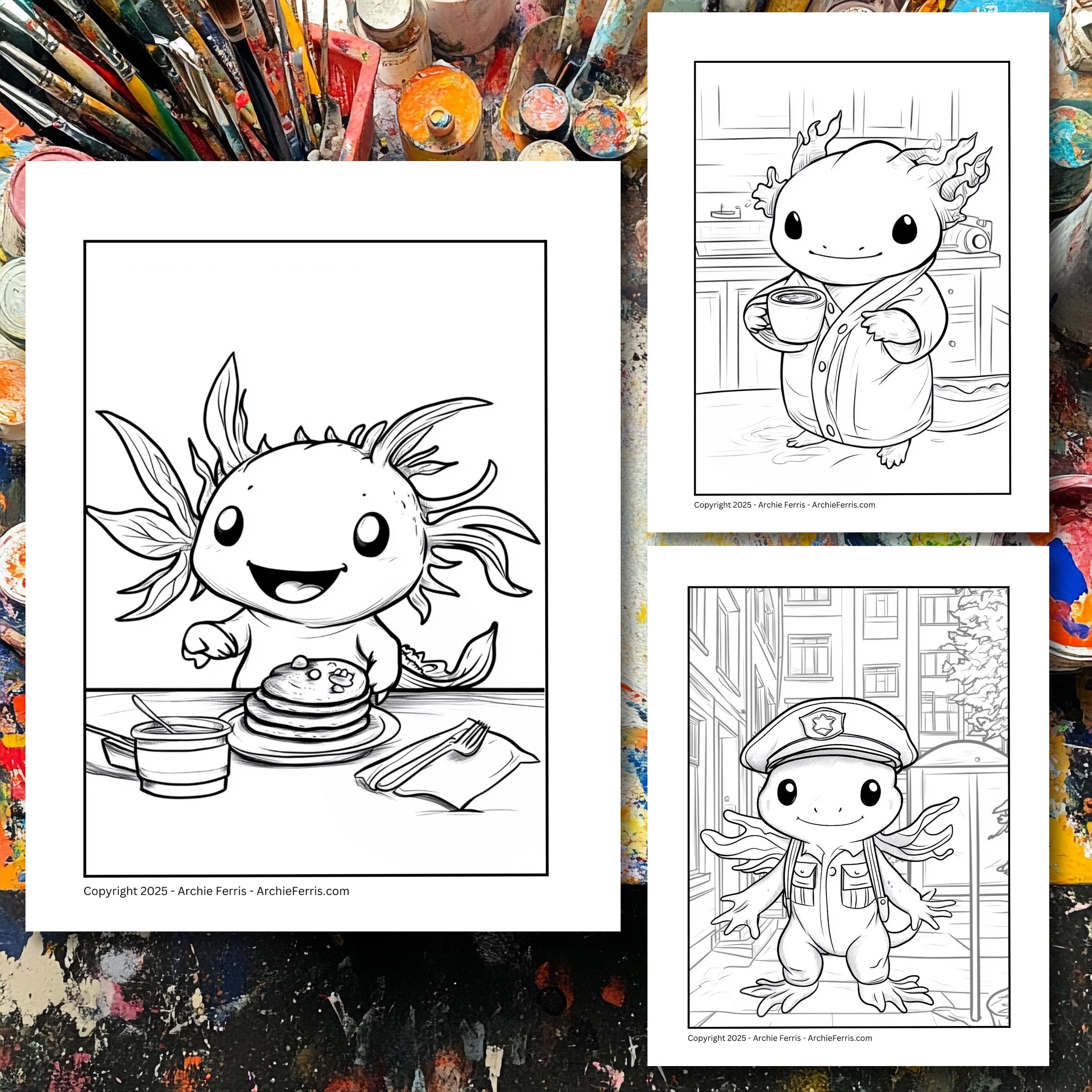 The Axolotl Squad – 10 Cute Axolotl Coloring Pages | Fun Digital ...