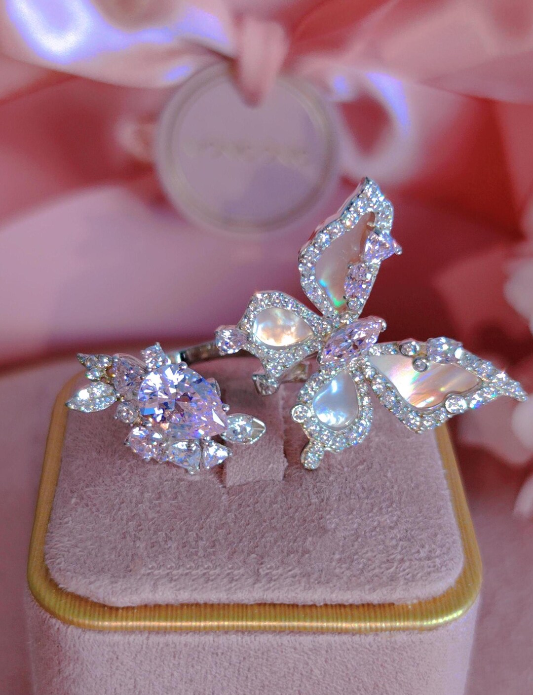 Butterfly Spring Ring | Spring Jewelry | Mother of Pearl Butterfly Ring ...