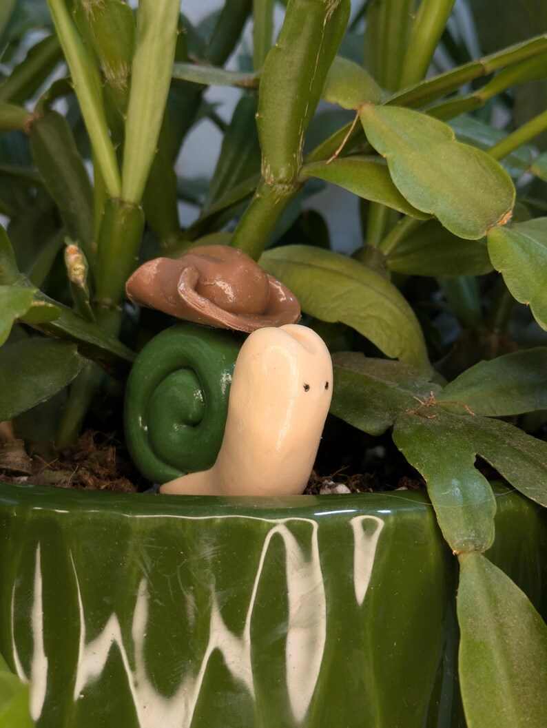 Snails With Hats Polymer Clay Desk Friend - Etsy
