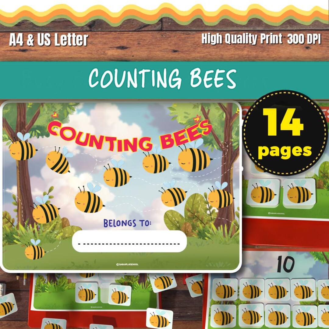 Counting Bees Matching Activity - Etsy