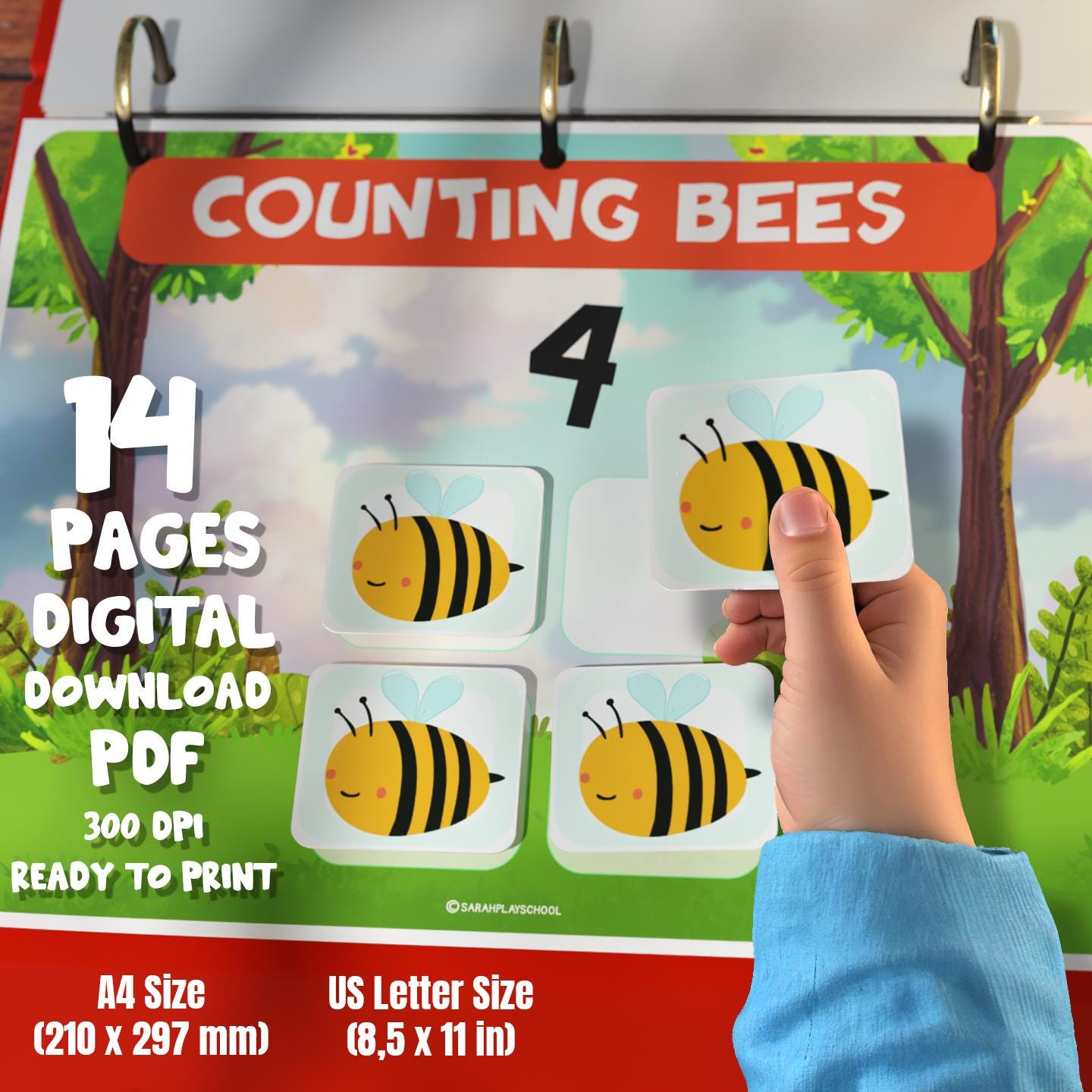 Counting Bees Matching Activity - Etsy