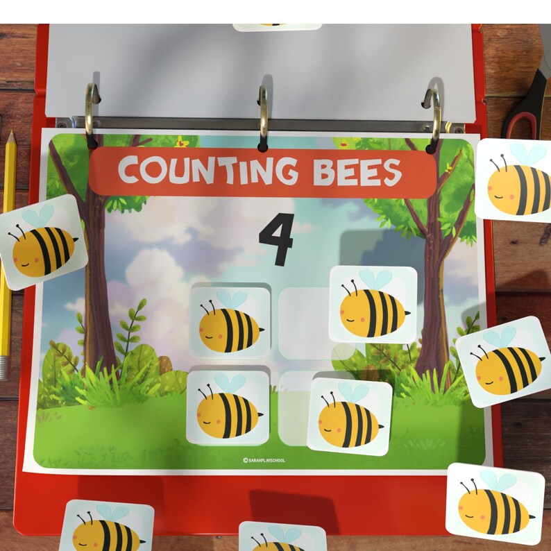 Counting Bees Matching Activity - Etsy