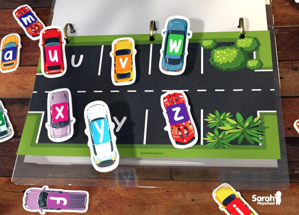 Parking Alphabet, Montessori - Printable Activity for Toddlers. With ...