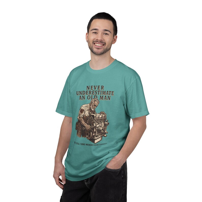 Old Man Mechanic Cotton T-shirt, Funny Garage Graphic Tee S-4XL - Etsy
