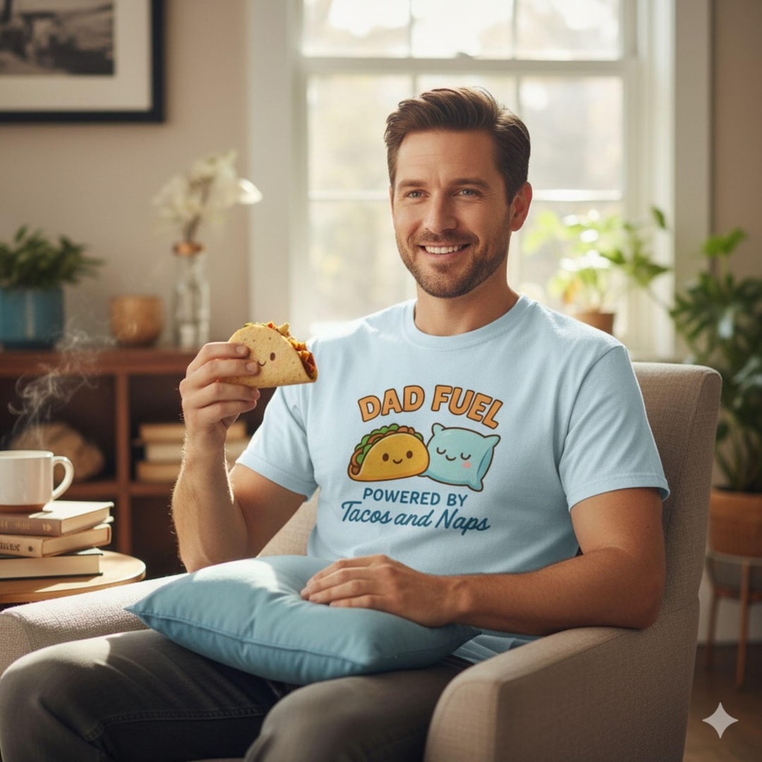 Dad Fuel T-shirt - Powered by Tacos and Naps - Funny Father's Day Gift ...