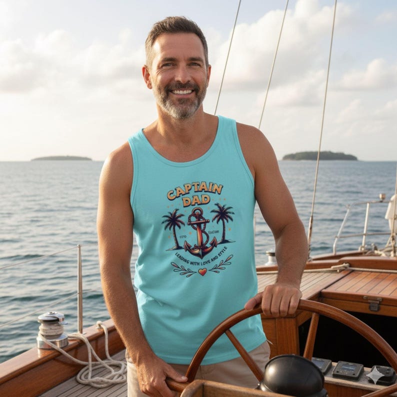 Captain Dad Tank Top, Funny Nautical Father’s Day Graphic Tee, Unisex ...