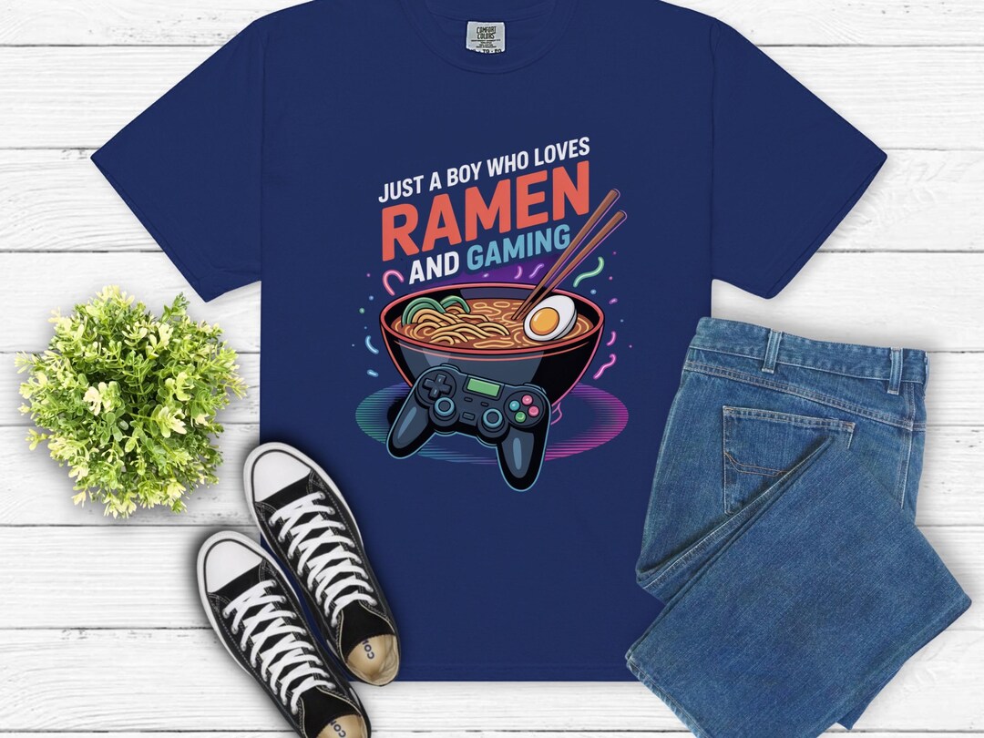 Ramen Gaming Shirt, Funny Gamer T Shirt, Unisex Ramen Lover Graphic Tee ...