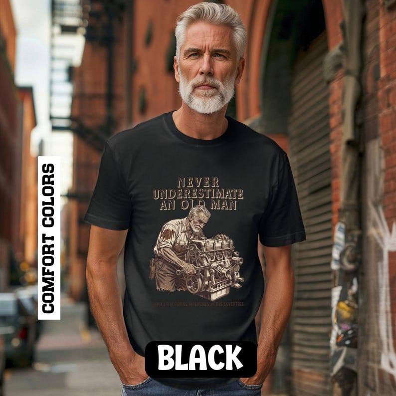 Old Man Mechanic Cotton T-shirt, Funny Garage Graphic Tee S-4XL - Etsy