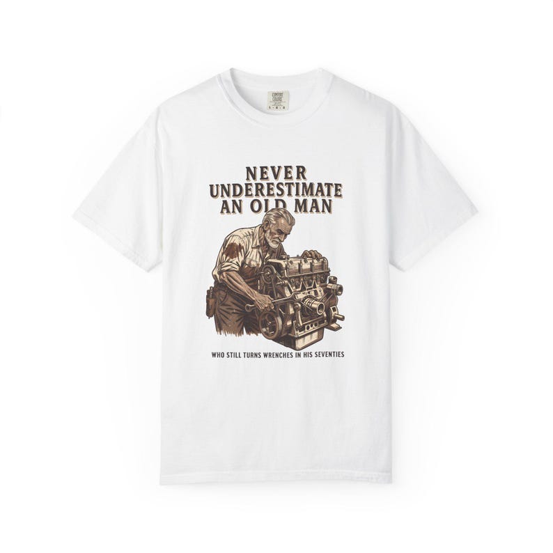 Old Man Mechanic Cotton T-shirt, Funny Garage Graphic Tee S-4XL - Etsy
