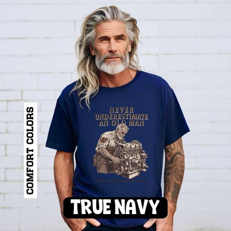 Old Man Mechanic Cotton T-shirt, Funny Garage Graphic Tee S-4XL - Etsy