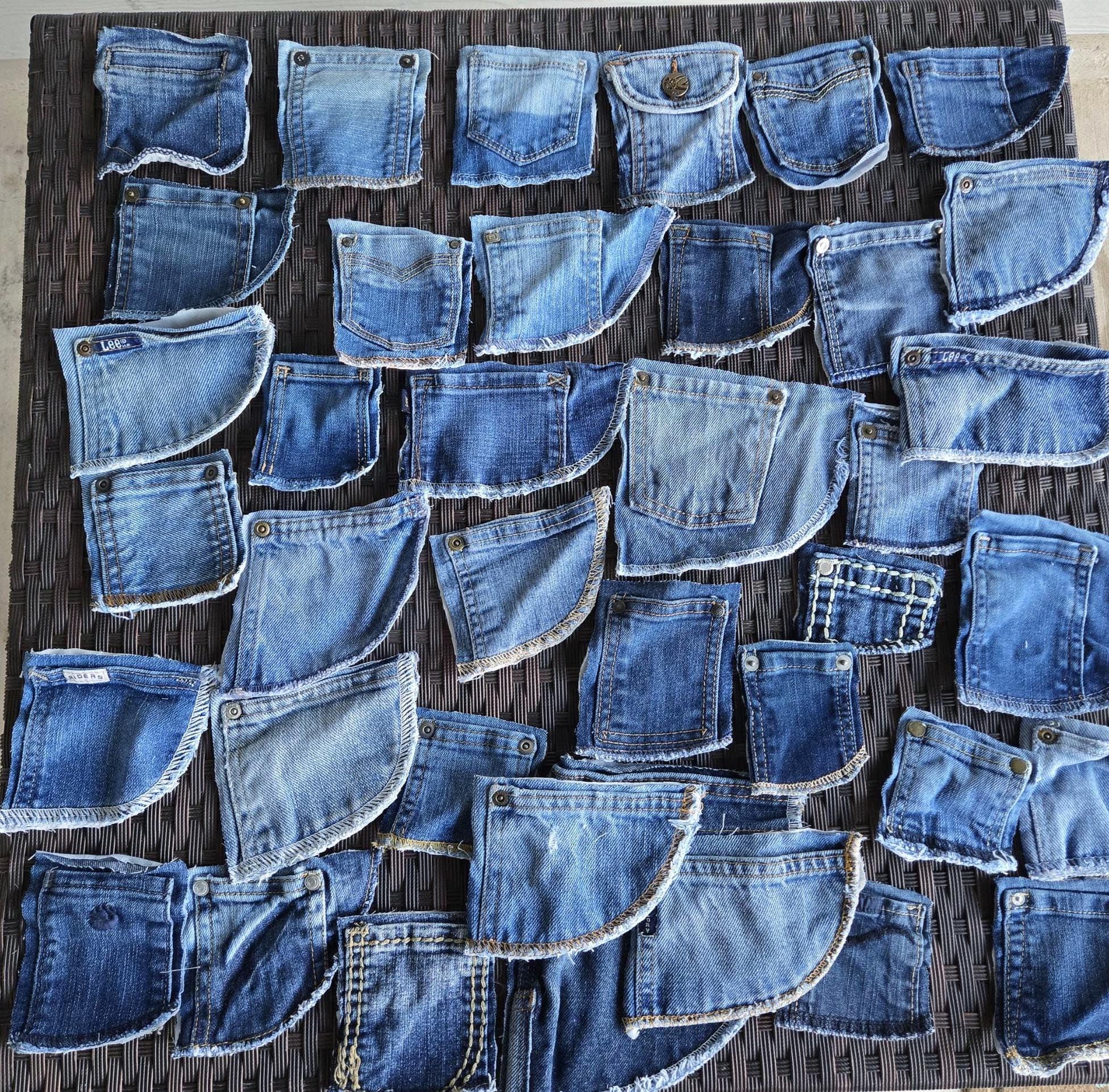 10 Upcycled Denim Coin Pockets: Reclaimed Jean Pieces for Crafts, Jean ...