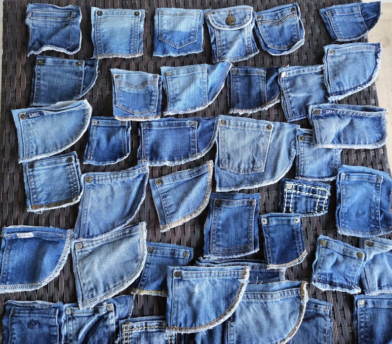 10 Upcycled Denim Coin Pockets: Reclaimed Jean Pieces for Crafts, Jean ...