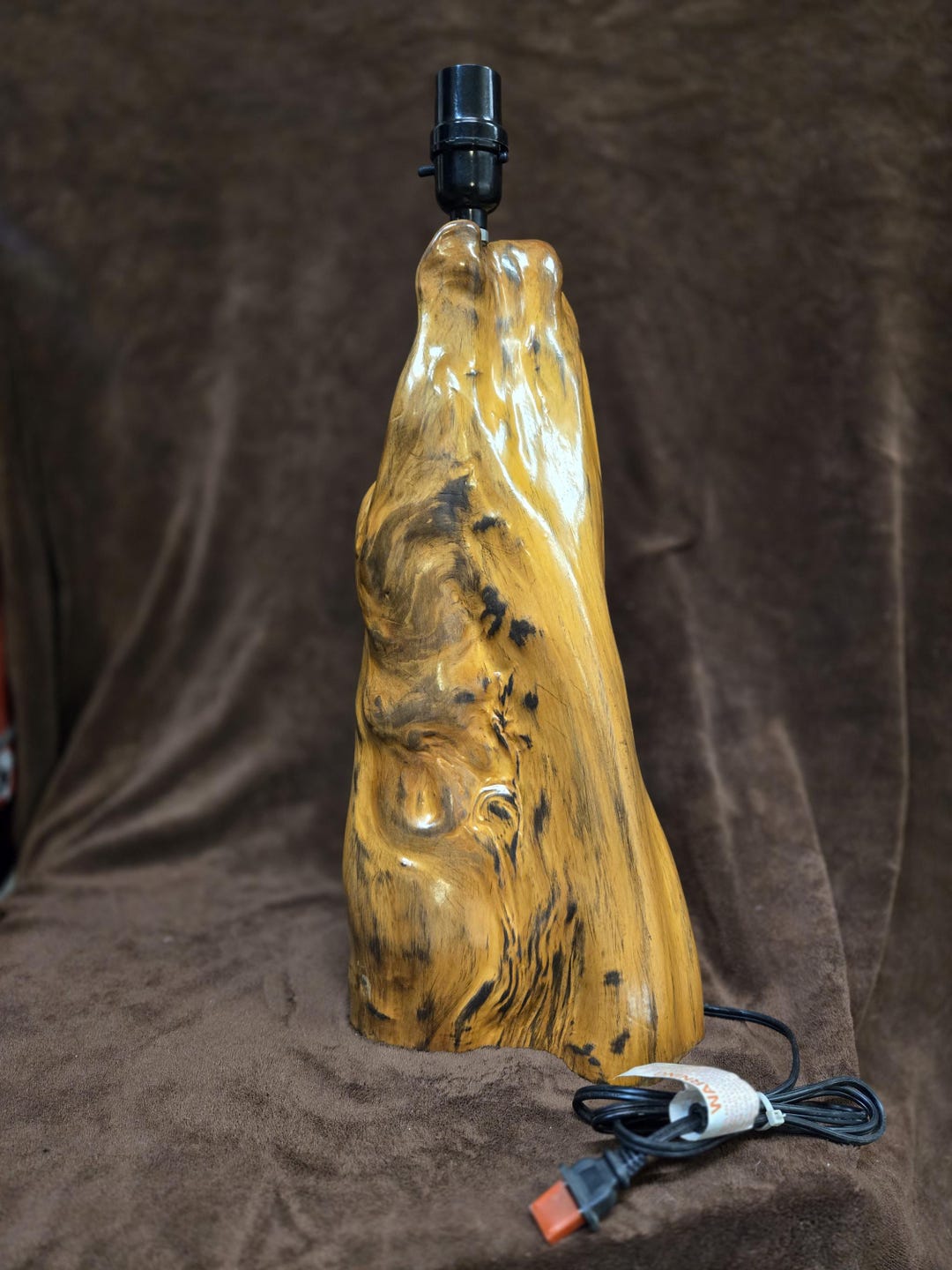 Unique Cyprus Wood Lamp Rustic, Log Cabin Table Lamp. - Etsy