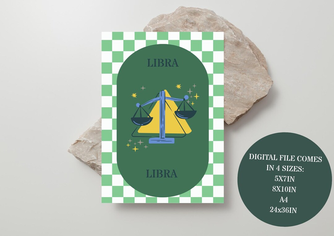 Libra Zodiac Animal Wall Art | Digital Download | 5x7 8x10 A4 24x36 ...