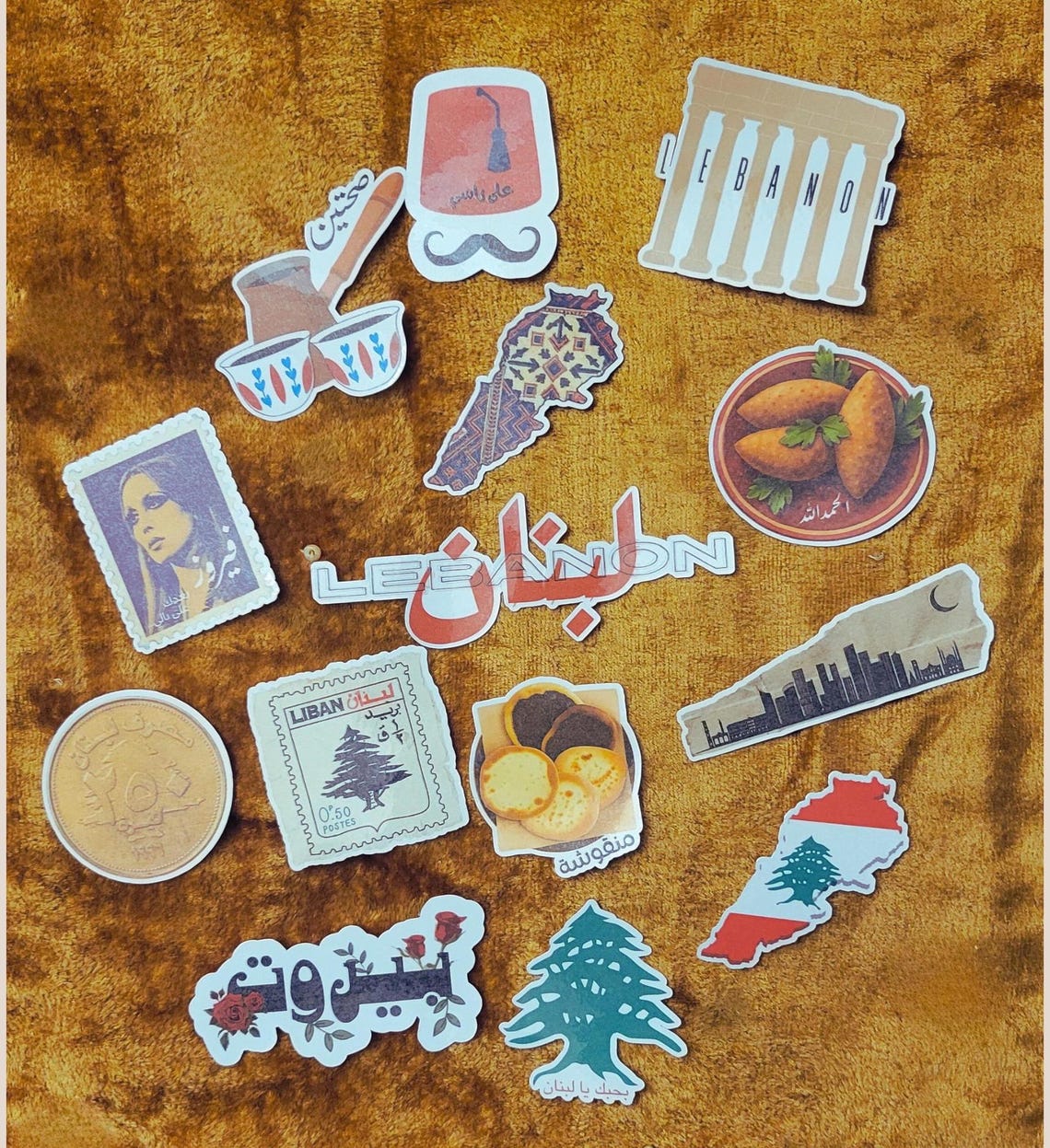 Lebanon Vintage Stickers: Retro Lebanese Travel Decals, Waterproof ...