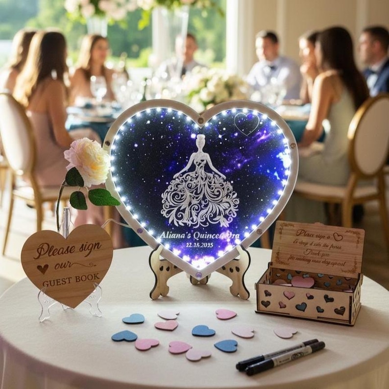 Quinceañera Party Decor, Custom Lighted Memory Keepsake, Custom LED ...