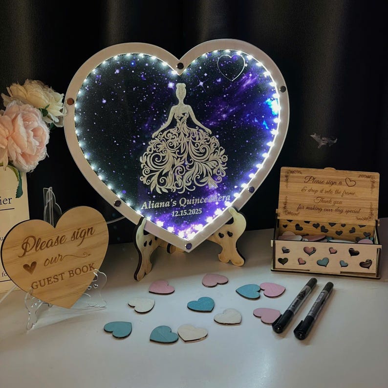 Quinceañera Party Decor, Custom Lighted Memory Keepsake, Custom LED ...