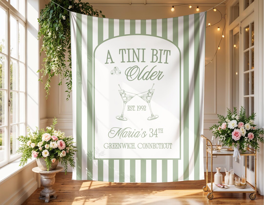 A Tini Bit Older Birthday Banner, Large Event Backdrop, Birthday Party ...
