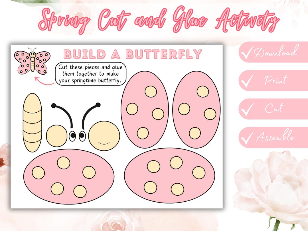 Build-a-butterfly Spring Craft – Cut & Glue Printable Activity for Kids ...