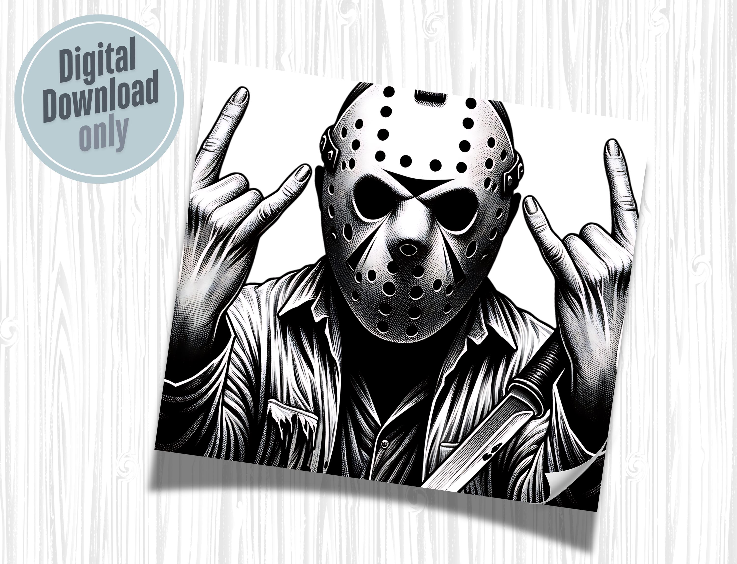 Jason Voorhees Tumbler Wrap: Friday the 13th Fan Art (20oz Digital ...