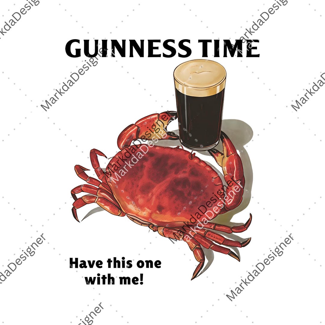 Guinness Crab Vintage Graphic PNG, Vintage 90s Crab Dunk Tank Funny ...