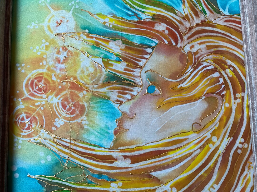 Strong Woman/female Art/silk Painting/bold Colored Paintings/framed Art ...