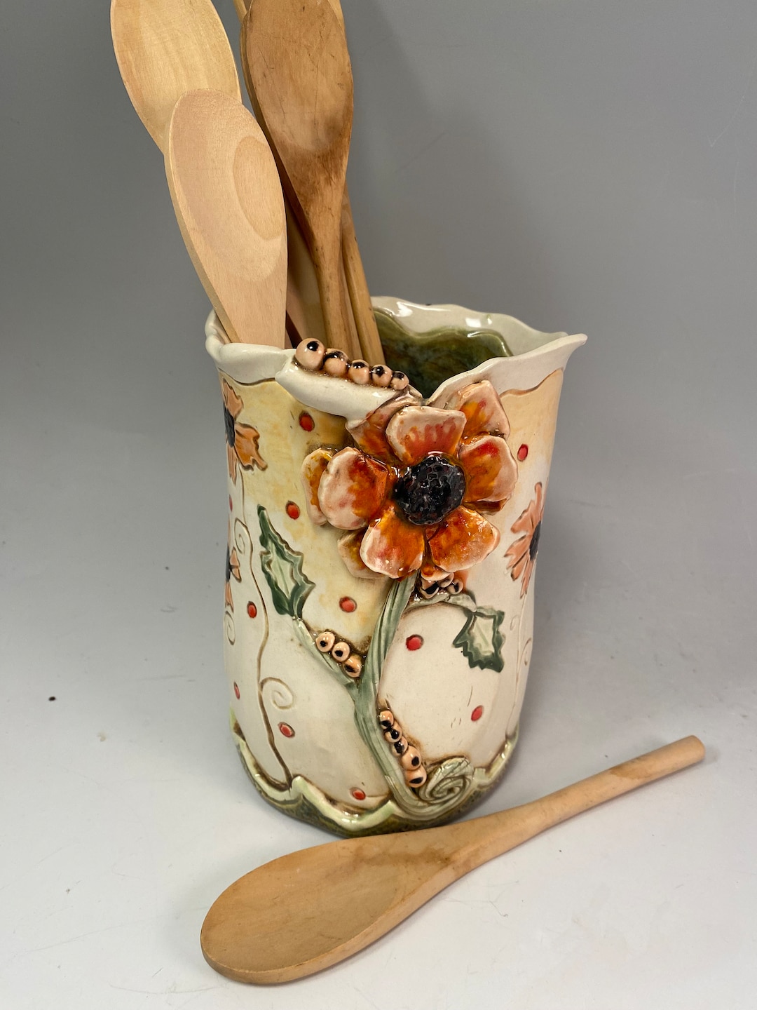 Kitchen Utensil Holder/wine Chiller/poppy - Etsy