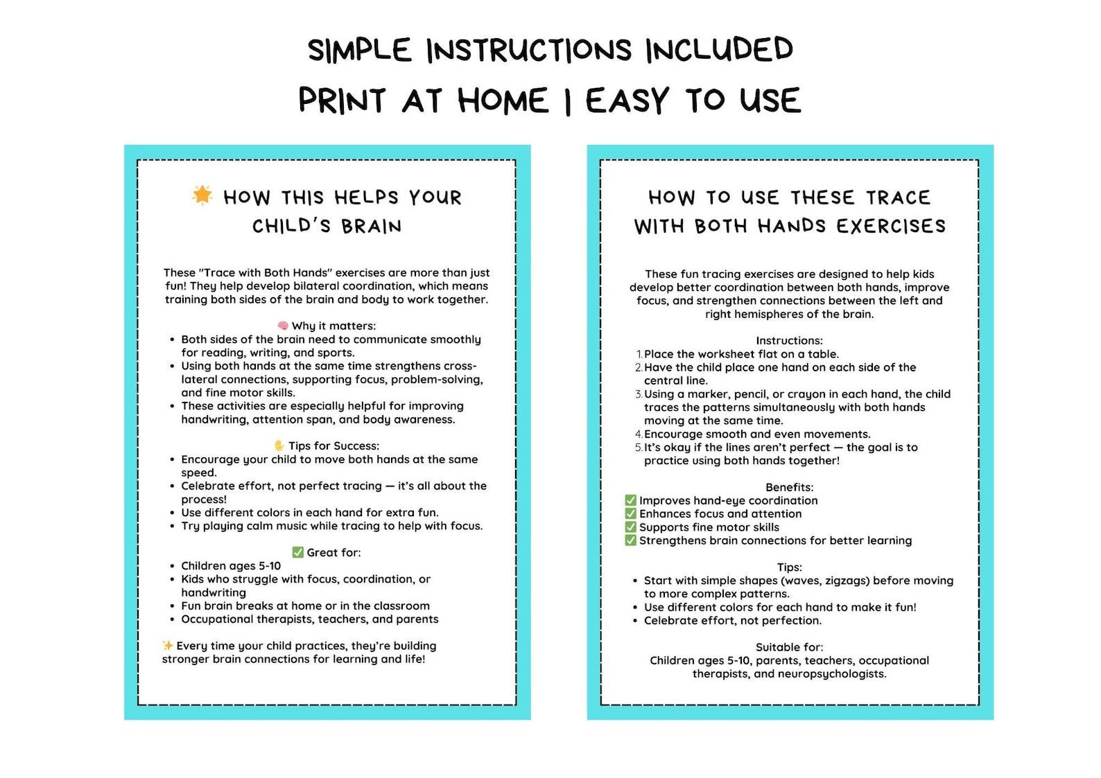 10 Printable Symmetry Worksheets for Kids | Bilateral Coordination ...