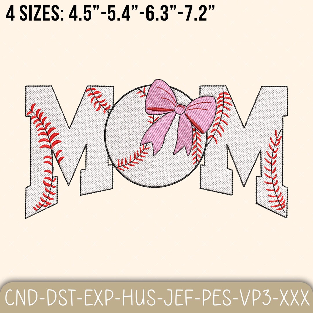 Baseball Mom Embroidery Design 4 Sizes, Baseball Mama Applique ...