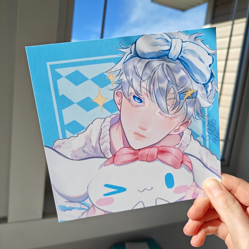 Gojo Satoru Art Print - Jujutsu Kaisen Fan Art - Anime Square Print ...