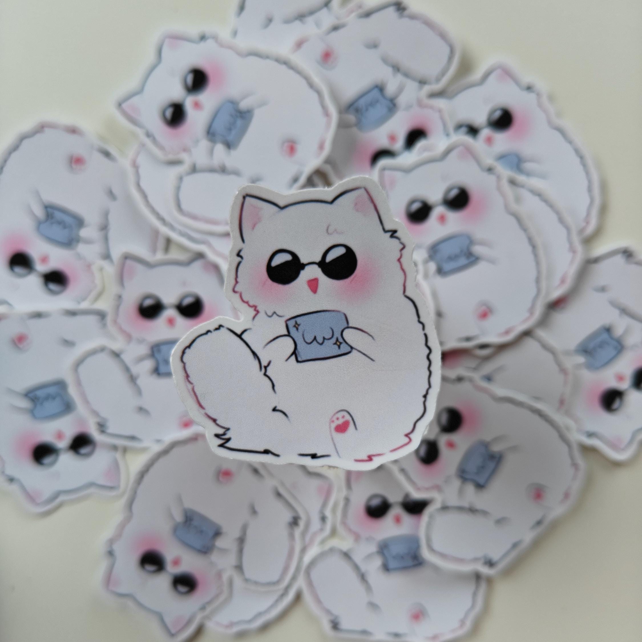 Jujutsu Kaisen Gojo Cat Sticker -cute Anime Vinyl Sticker, Kawaii Anime ...