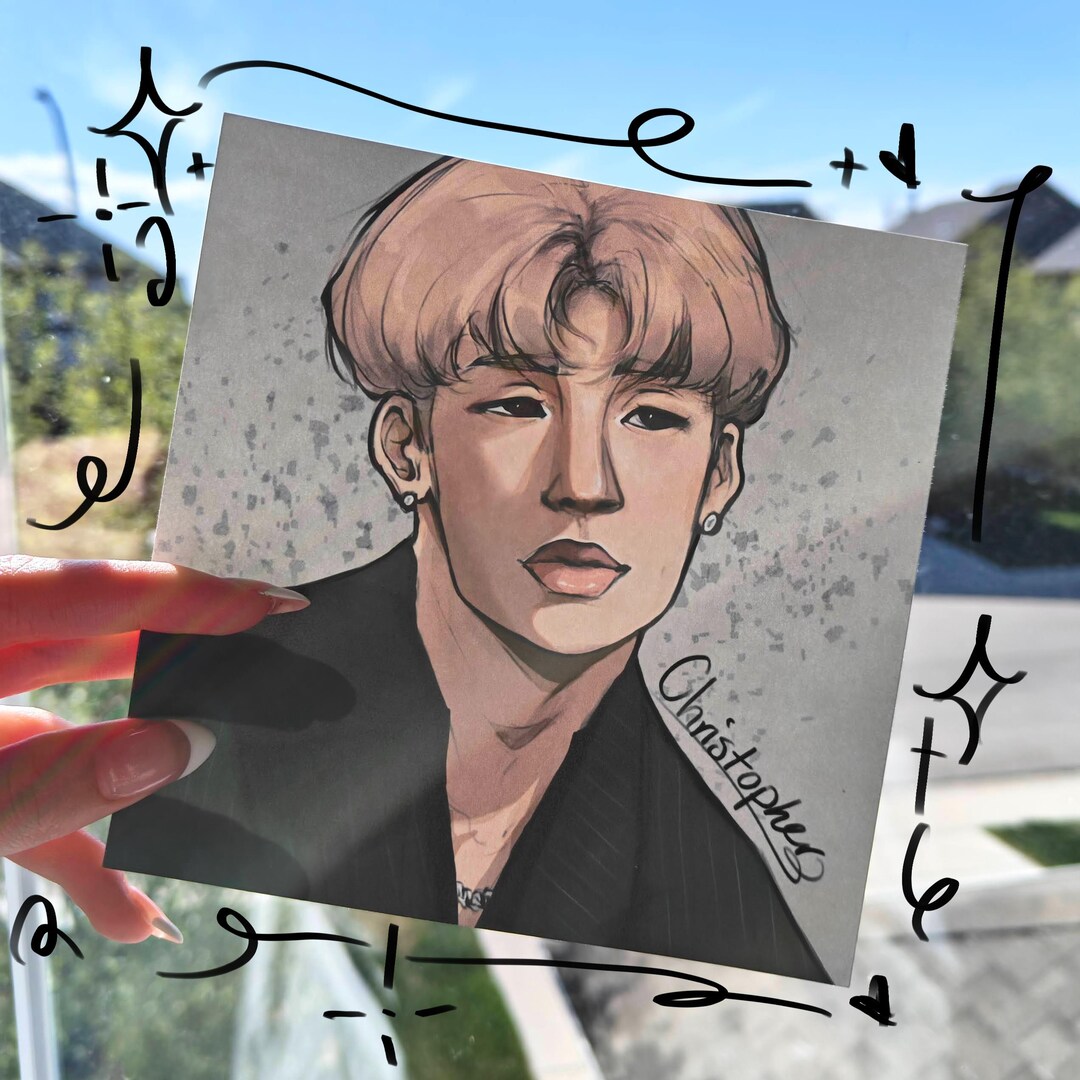 Bang Chan Art Print L K-pop Stray Kids Fan Art L Kpop Wall Decor L ...