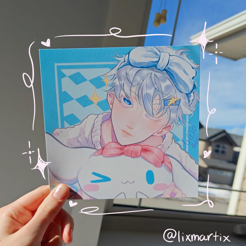 Gojo Satoru Art Print - Jujutsu Kaisen Fan Art - Anime Square Print ...