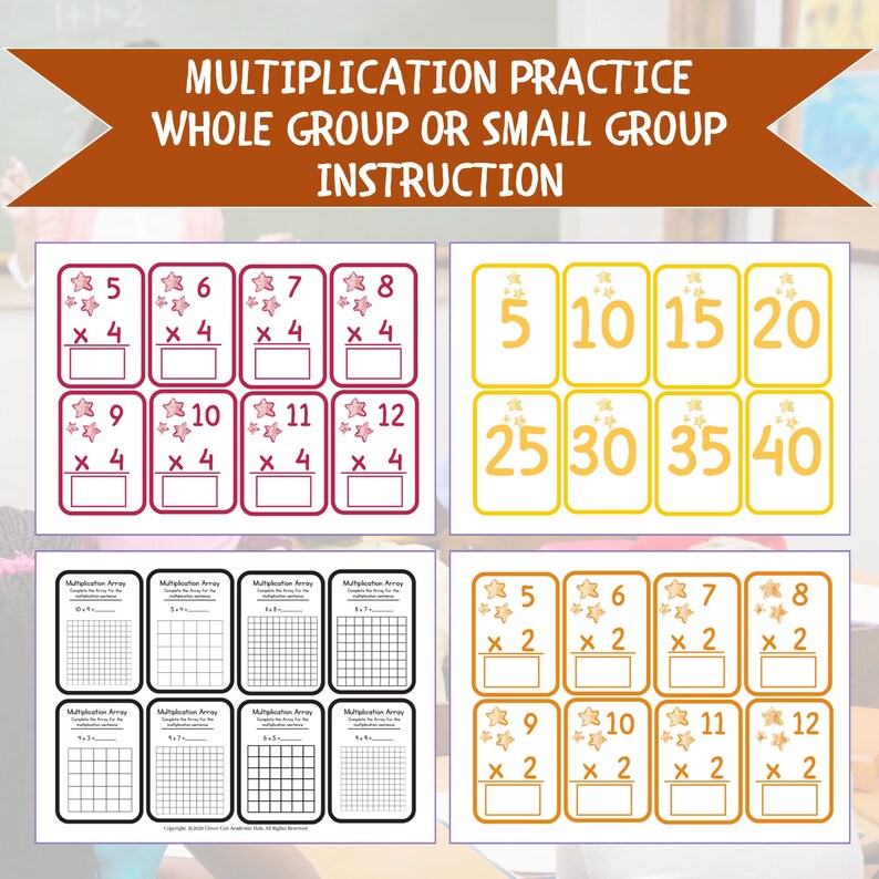 Printable Times Tables Flashcards: Kids Multiplication Practice (PDF ...