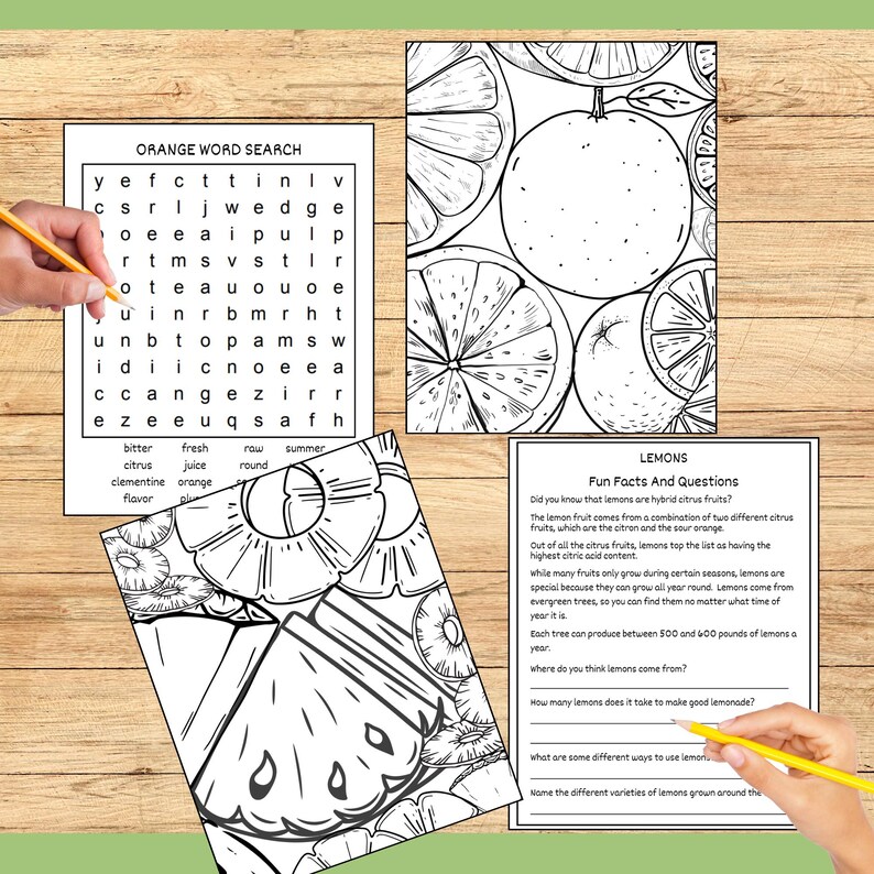 Fruit Activity Worksheets, Fruit Facts Activity, Kids Learning Activity ...