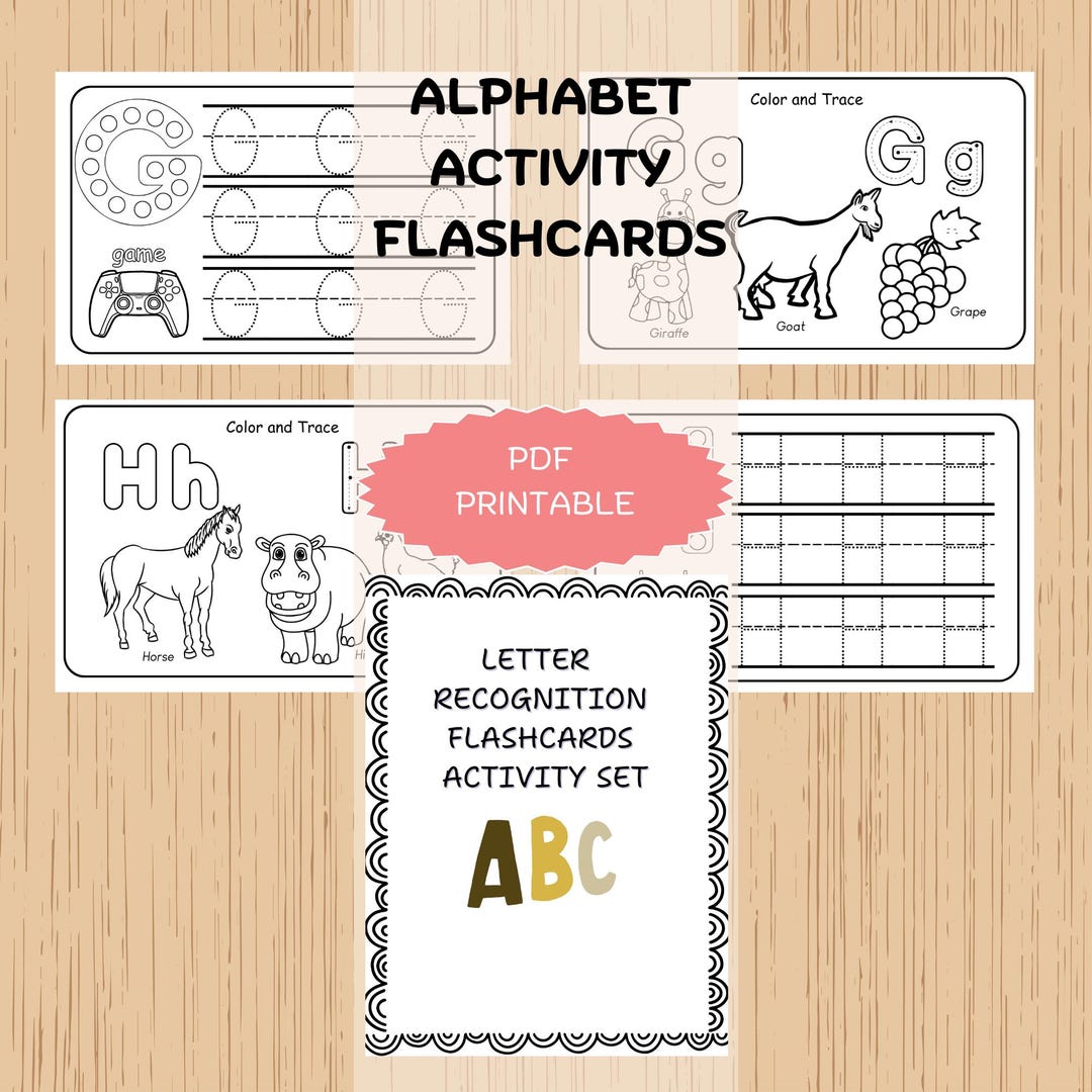 Alphabet Flashcards, Kids Letter Recognition and Tracing Activities ...