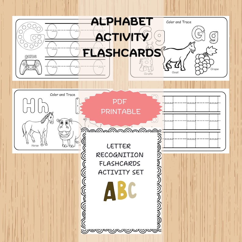 Alphabet Tracing Flashcards: Kids Letter Recognition (PDF Pattern) - Etsy