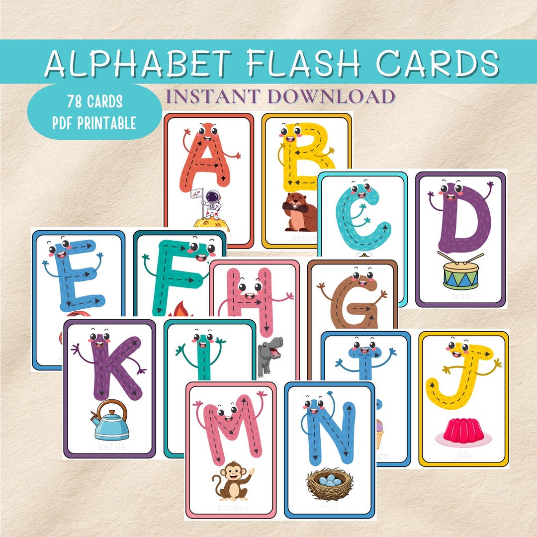 Alphabet Flash Cards, Kindergarten Prep, ABC Flashcards, Alphabet ...