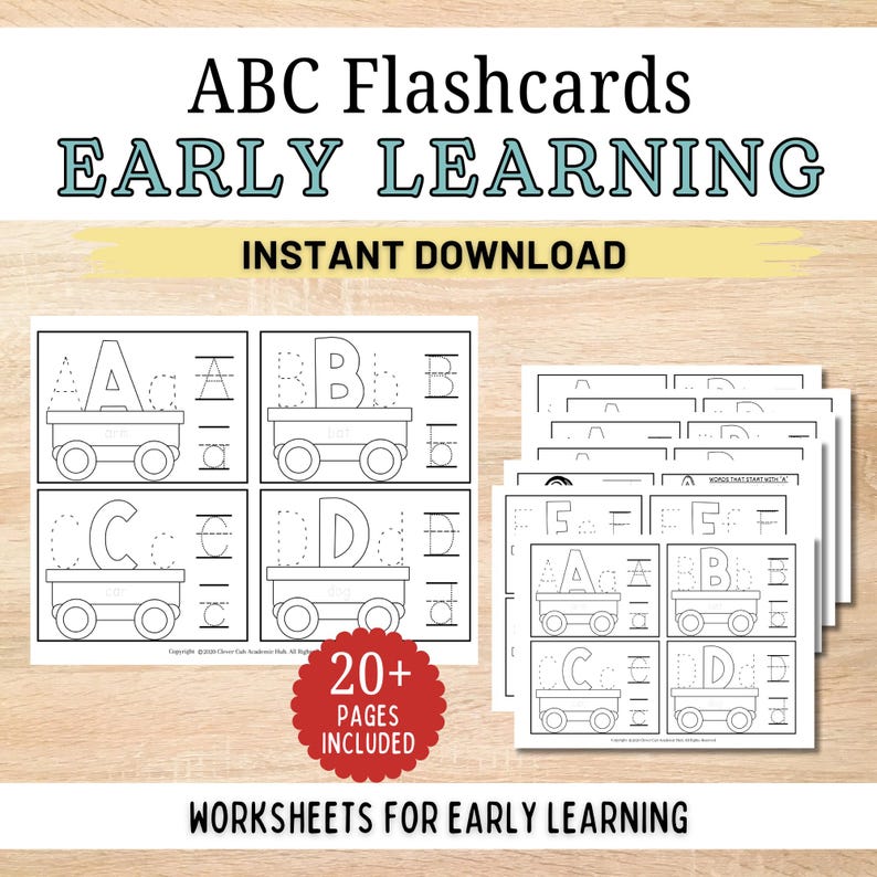 ABC Flashcards for Preschool, Unique Kids Gift, Educational Flashcards ...