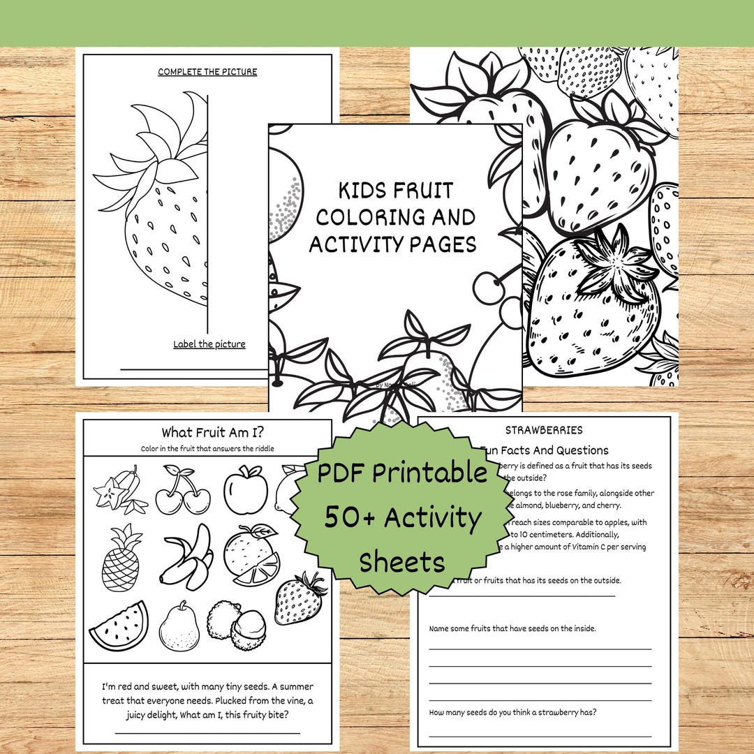 Fruit Activity Worksheets, Fruit Facts Activity, Kids Learning Activity ...