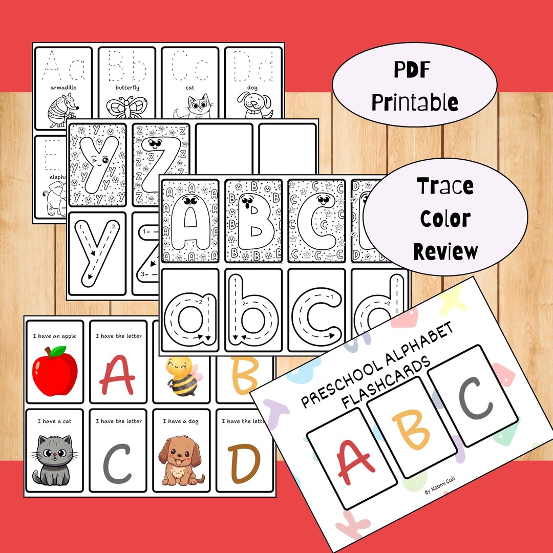 Alphabet Flashcards for Kids, Digital Printable for Fun and Engaging ...